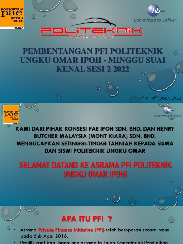 Pembentangan Pfi Politeknik Ungku Omar Ipoh - Minggu Suai Kenal Sesi 2 2022 | PDF