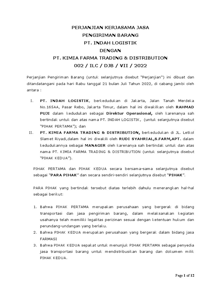 Mou Kimia Farma 2022 2024 Pdf
