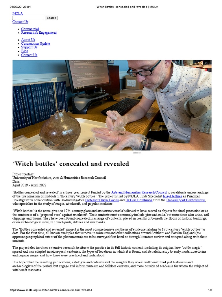 Witch Bottles' Concealed and Revealed | PDF | Witchcraft | Archaeology