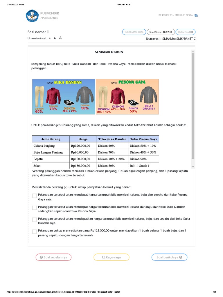 Simulasi AKM B | PDF