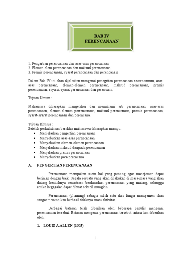 Bab IV Perencanaan | PDF