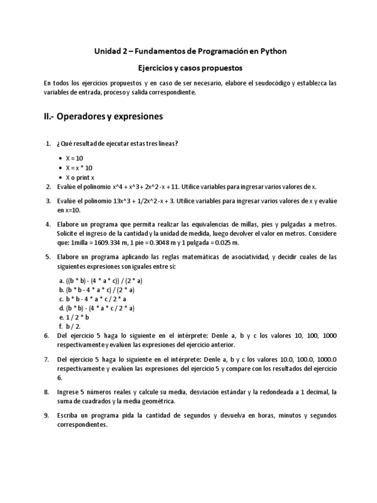 02 - 02 IN413 Fundamentos de Programación en Python - Guía Laboratorio y Casos Propuestos | PDF ...