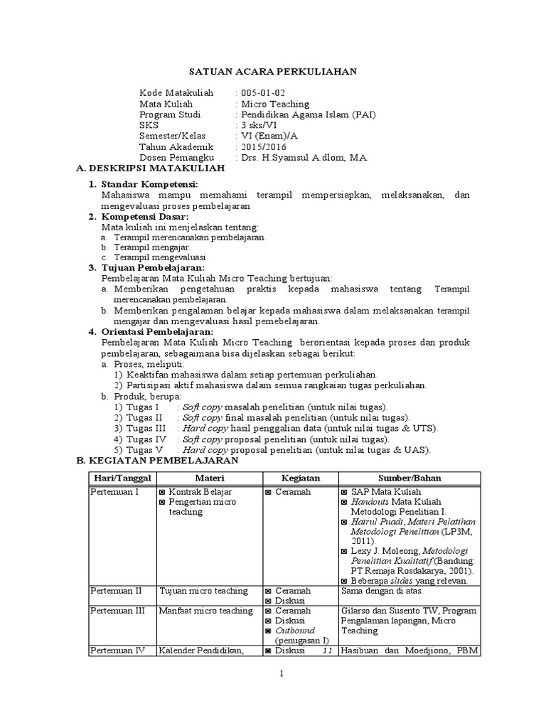 SAP Micro Teaching | PDF