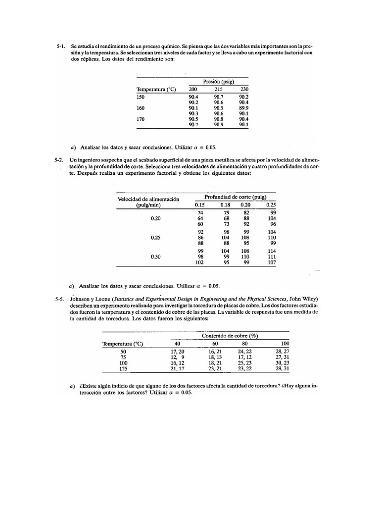 Ejercicios Diseño Factorial | PDF