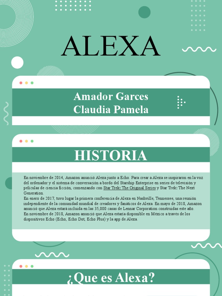 Historia y Funciones de Alexa | PDF | Servicios en línea | Software de la aplicacion