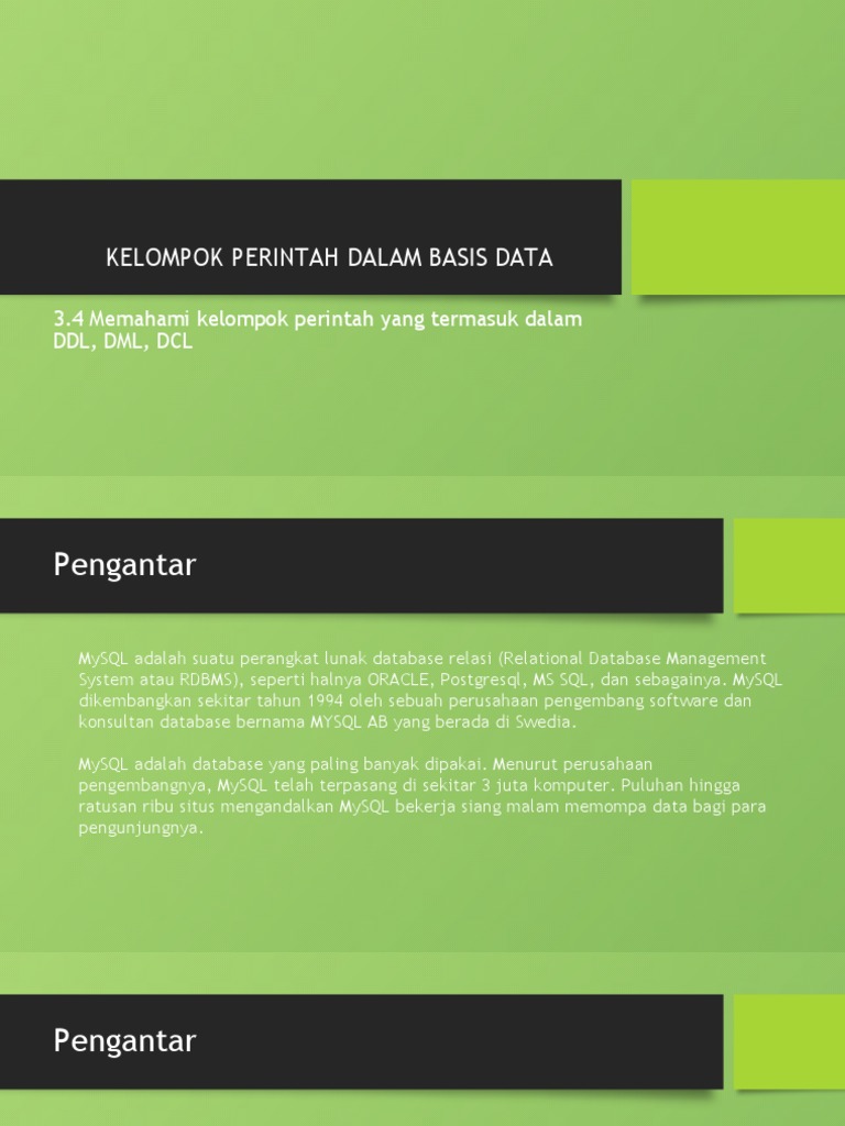 3.4 Kelompok Perintah Dalam Basis Data | PDF