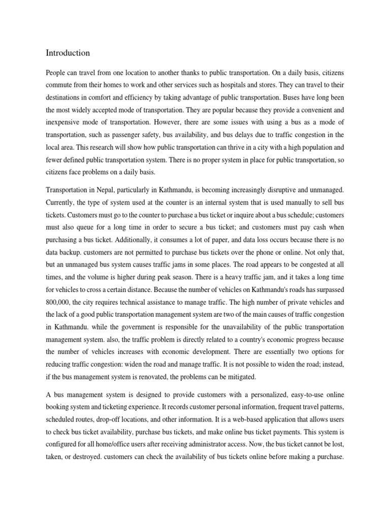 THESIS Introduction Aim and Objectives Part | PDF | Bus | Public Transport