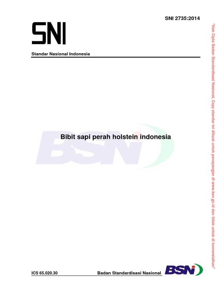 Bibit Sapi Perah Holstein Indonesia | PDF