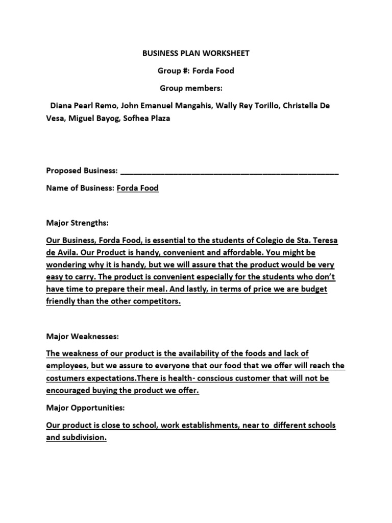 Business Plan Worksheet | Download Free PDF | Interest | Risk Business Plan Worksheet | Download Free PDF | Interest | Risk
