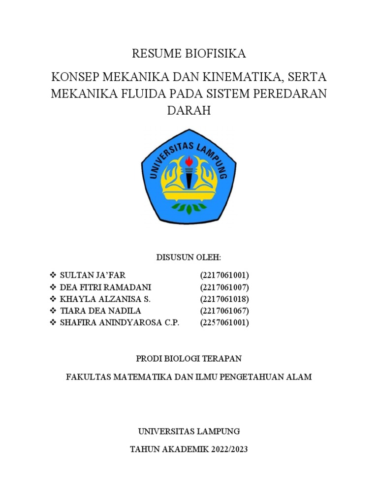 Resume Biofisika Kel 1 | PDF