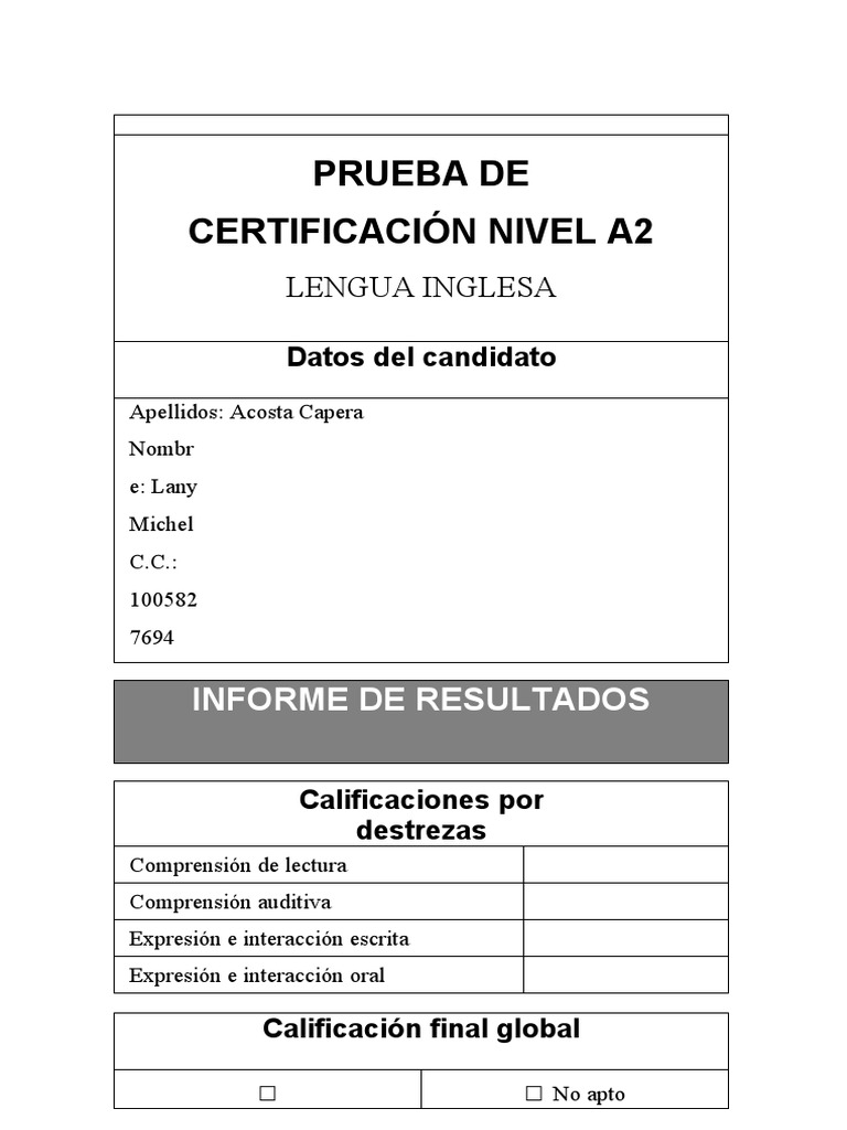 Simulacro KET A2 | PDF