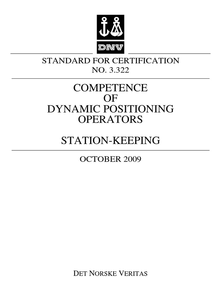 DNV Standard 3-322 Competence DPOs | PDF | System
