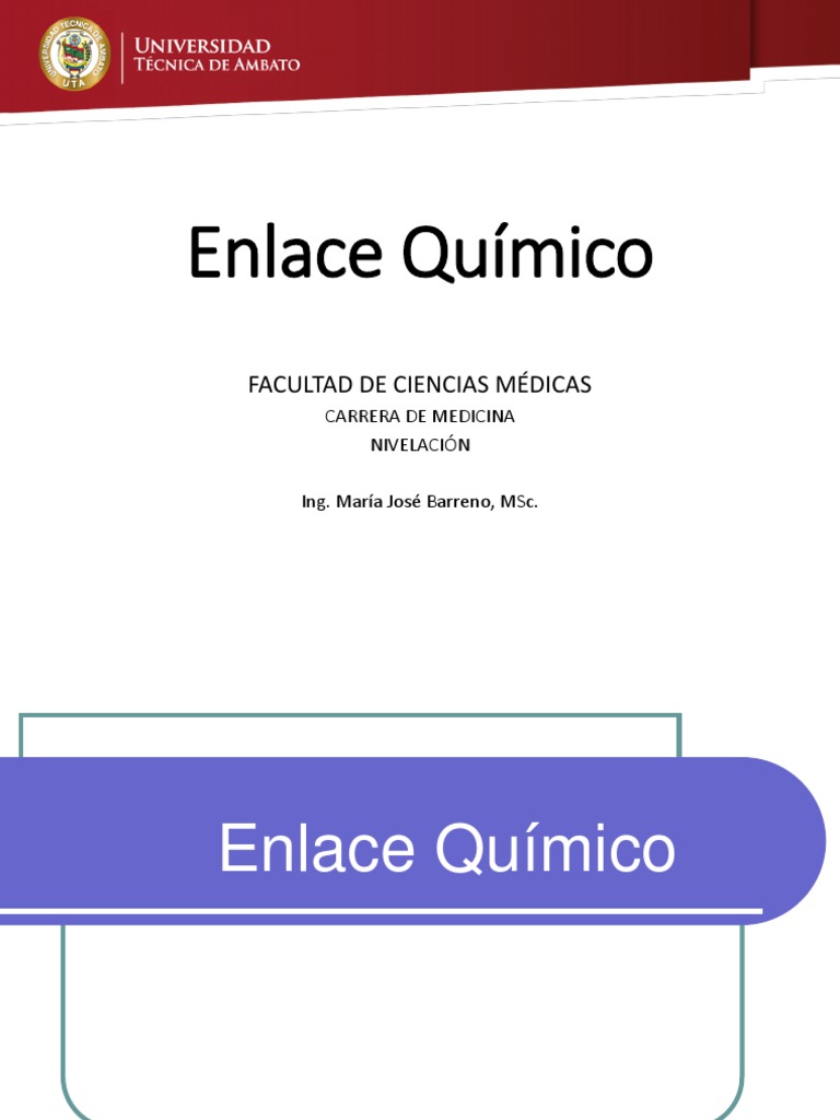 Clase 5 Enlace Quimico Pdf Enlace Covalente Enlace Químico
