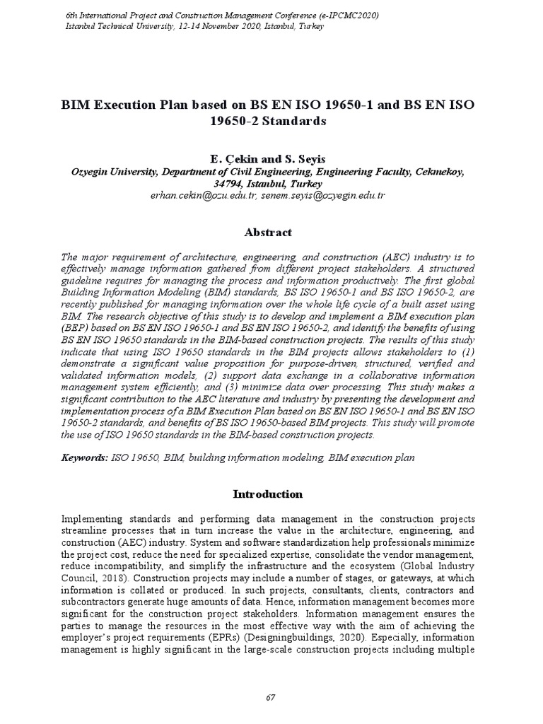 BIM Execution Plan Based On BS en ISO 19650 1 and BS en ISO 19650 2 ...