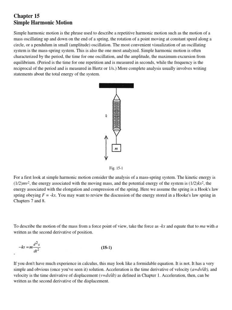 Simple Harmonic Motion Explained | PDF | Oscillation | Velocity