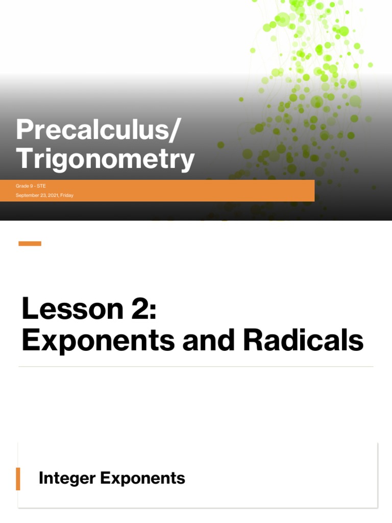 Lesson 2.1 Exponents | PDF | Exponentiation | Numbers