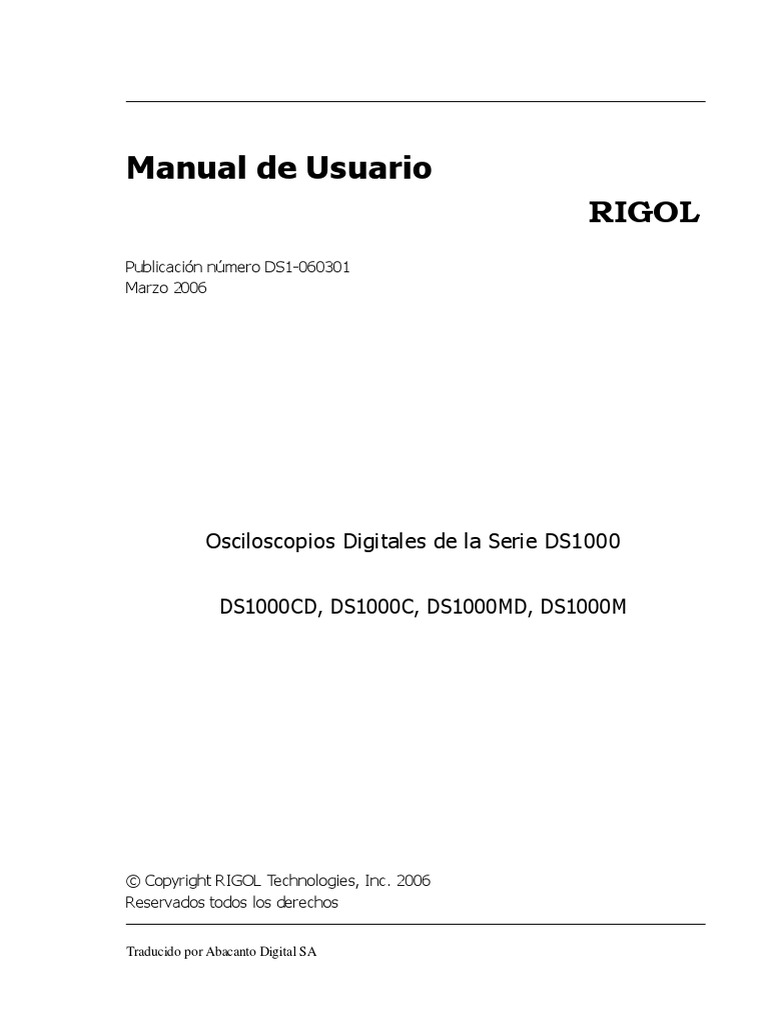 DS1000 Usuario | PDF