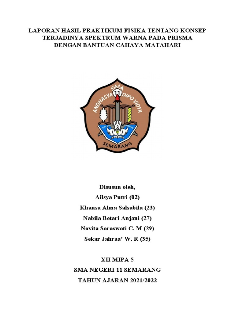 Laporan Hasil Praktikum Fisika Tentang Konsep Terjadinya Pelangi Pada ...