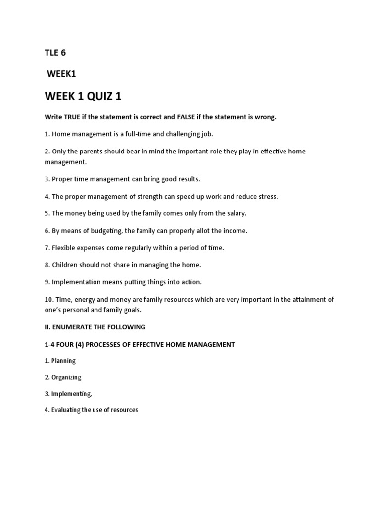 TLE 6 Quiz Activity | Download Free PDF | Budget | Economies