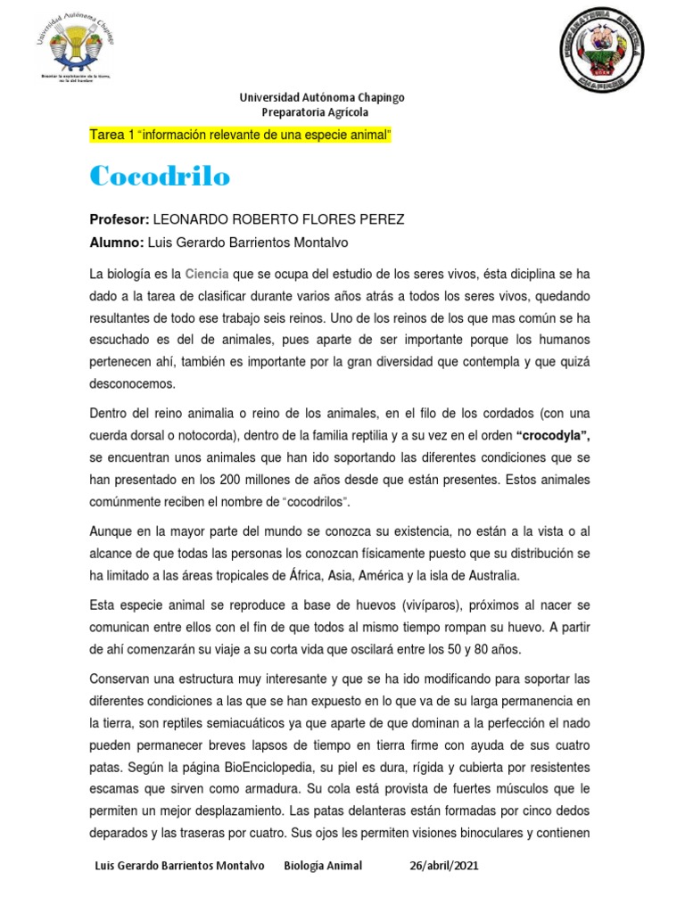 Datos sobre cocodrilos y su hábitat | PDF | Taxa | Organismos