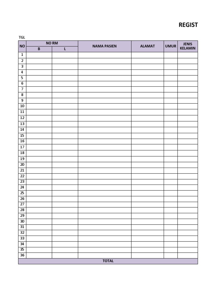 (Agustus) Register Kunjungan + Menilai Kelengkapan | PDF