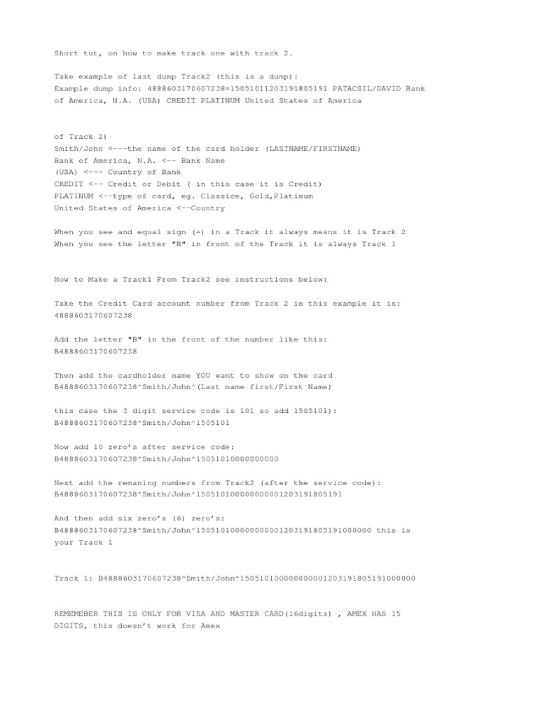 Credit Card Track Conversion Guide | PDF