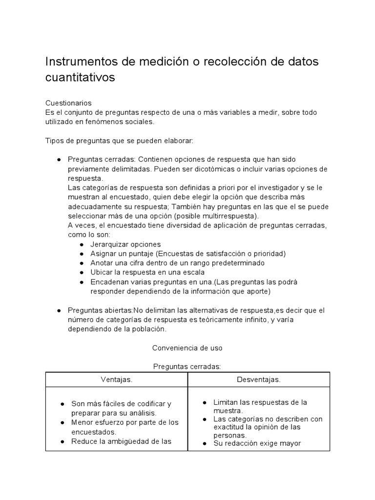 13.instrumentos de Medición o Recolección de Datos Cuantitativos | PDF ...