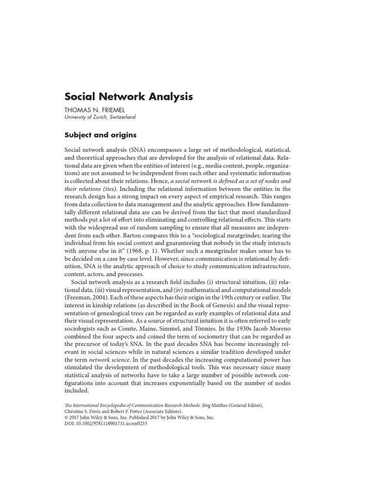 Social Network Analysis | PDF | Social Network | Matrix (Mathematics) Social Network Analysis | PDF | Social Network | Matrix (Mathematics)