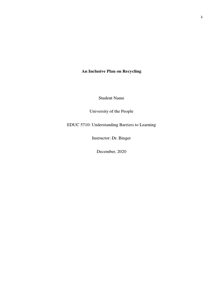 An Inclusive Recycling Lesson Plan for a Diverse Third Grade Classroom ...