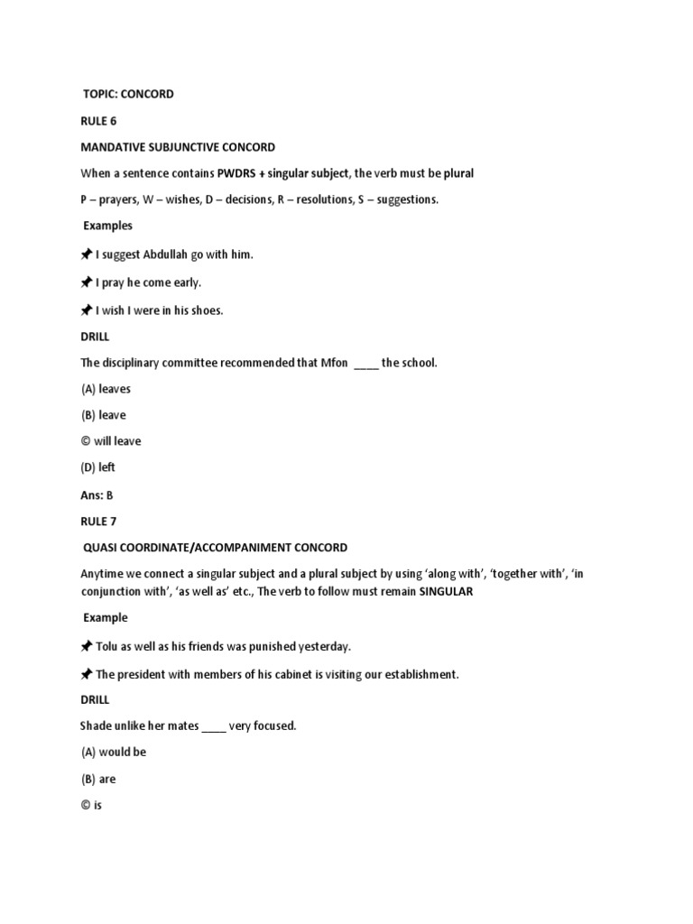 Concord 2 | PDF | Grammatical Number | Verb