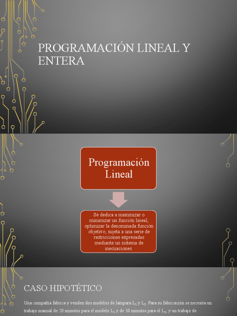 Programación Lineal y Entera | PDF | Programación lineal | Programación ...