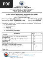 Homeroom Guidance Learners Development Assessment 2022 2023 | PDF ...