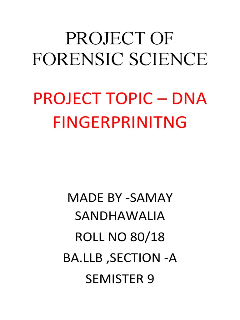 Project of Forensic Science | PDF