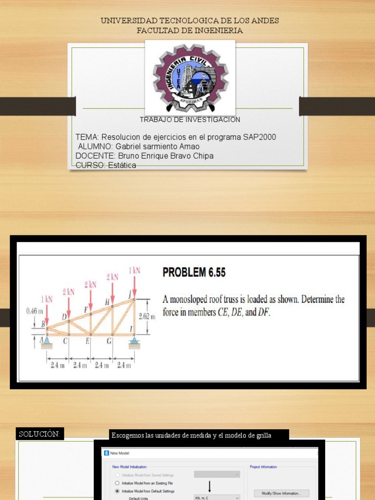 Gabriel Sarmiento Ejercicios en Sap2000 | PDF