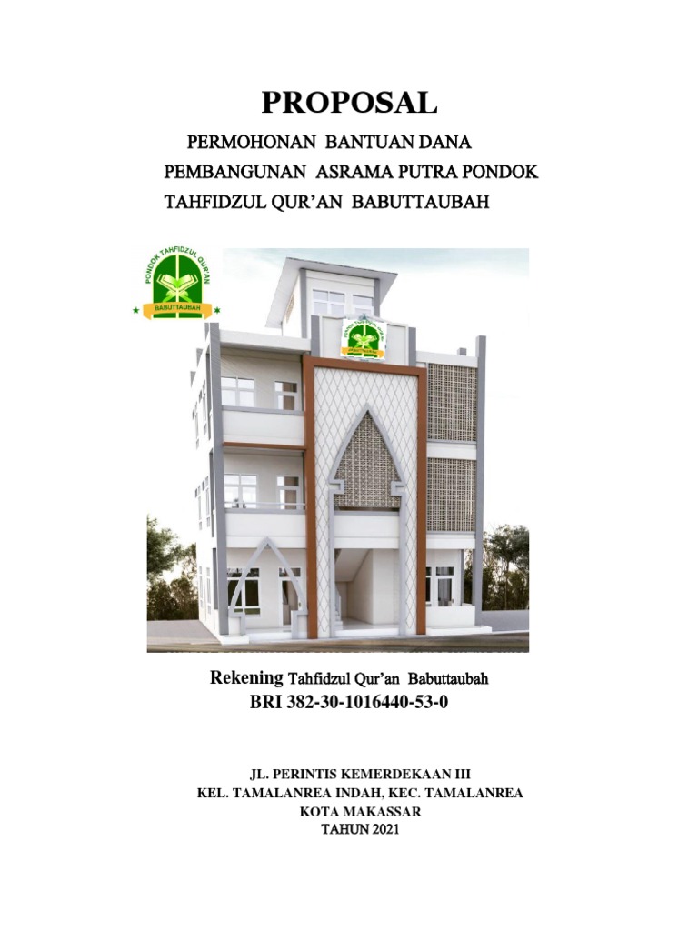 Proposal Asrama Tahfidz Putra | PDF