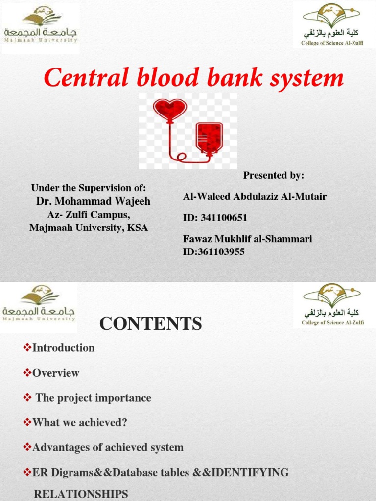 Central Blood Bank System | PDF | Blood Donation | Blood Transfusion