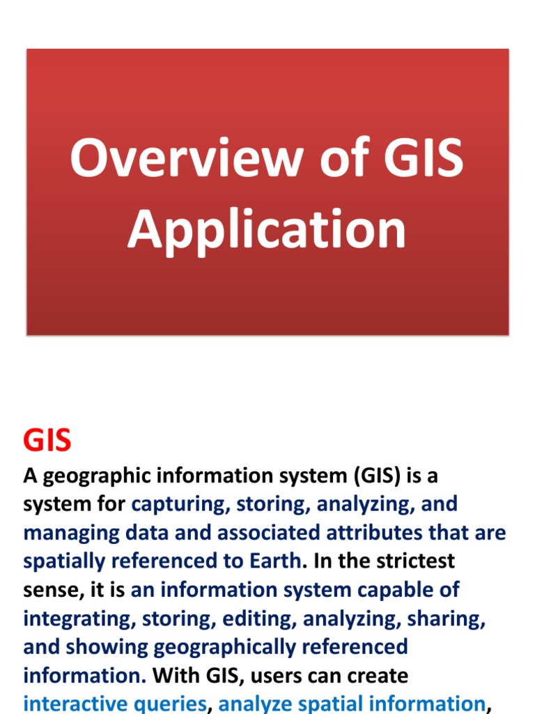Overview of GIS Application | PDF | Geographic Information System ...