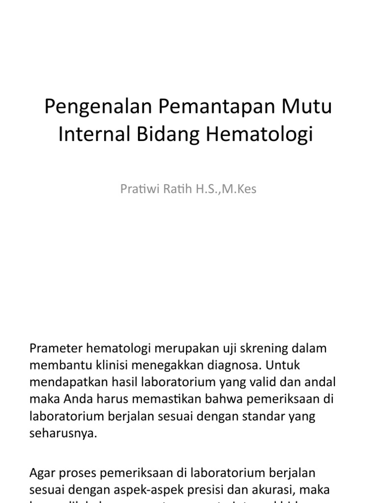 Pmi Hematologi | PDF