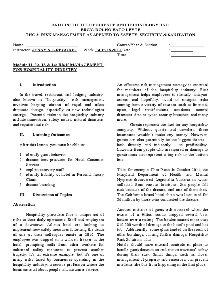 THC 2 Week 14, 15, 16 & 17 Module 11 12 13 & 14 | PDF | Brand | Insurance