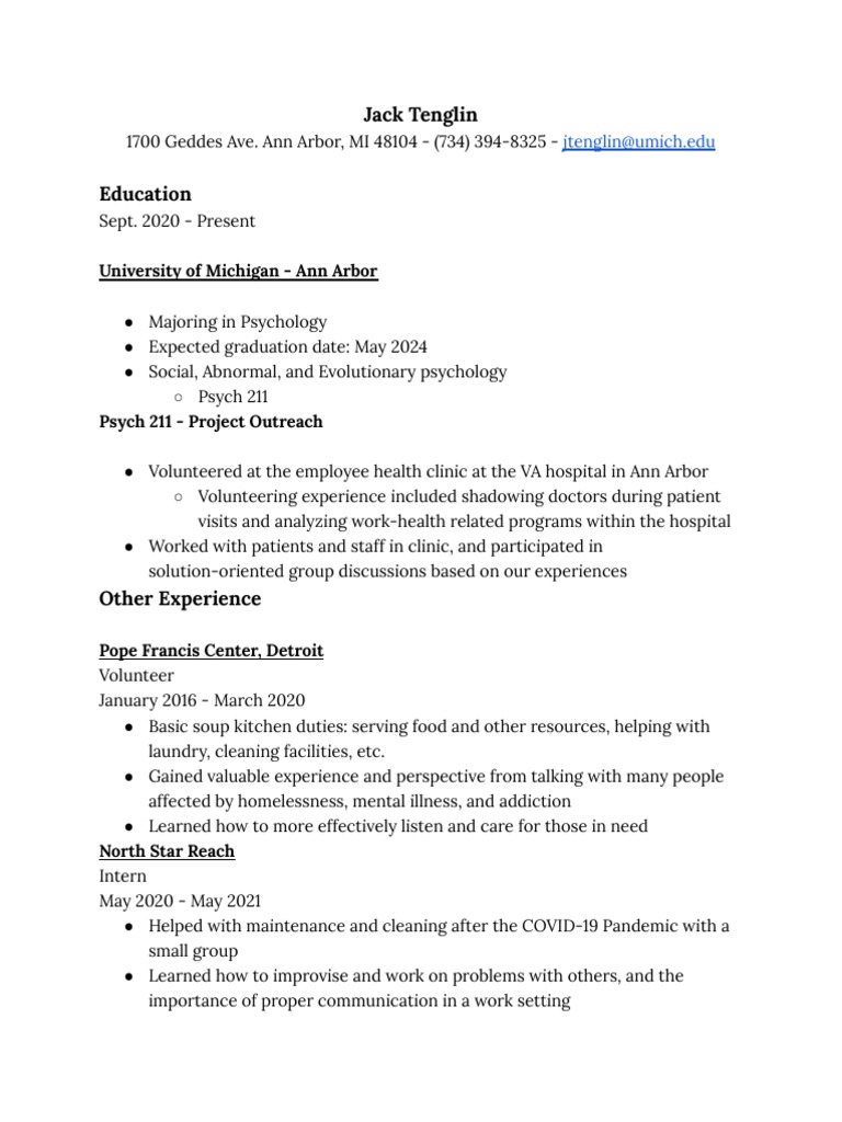 Jack Tenglin - Resume | PDF