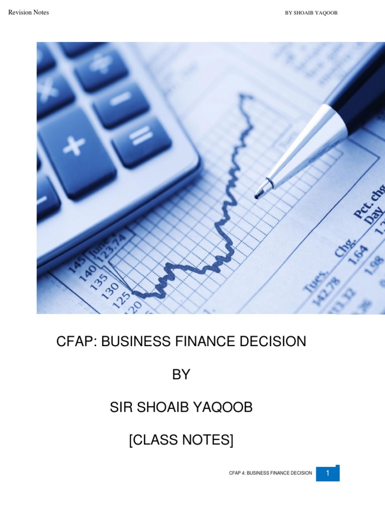 BFD Notes Part 1 Investment Appraisal | PDF | Net Present Value ...