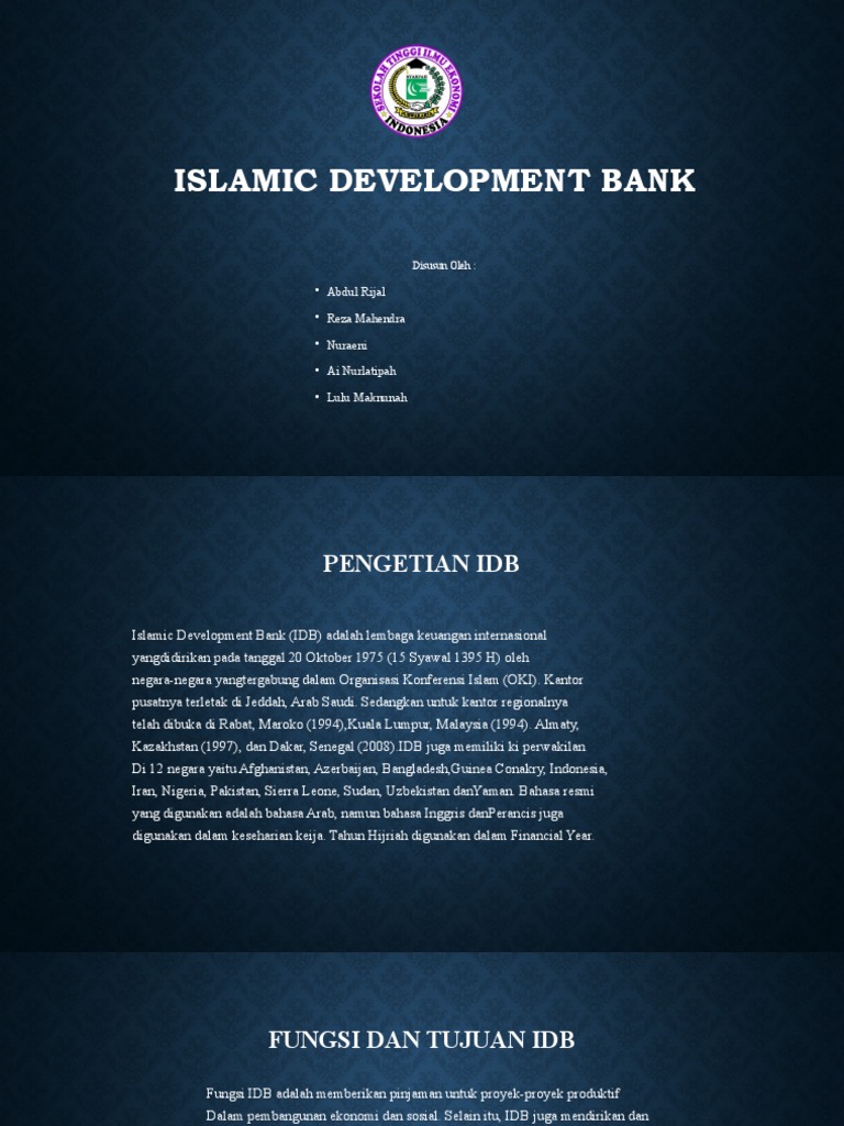 Sejarah dan Tujuan Islamic Development Bank | PDF