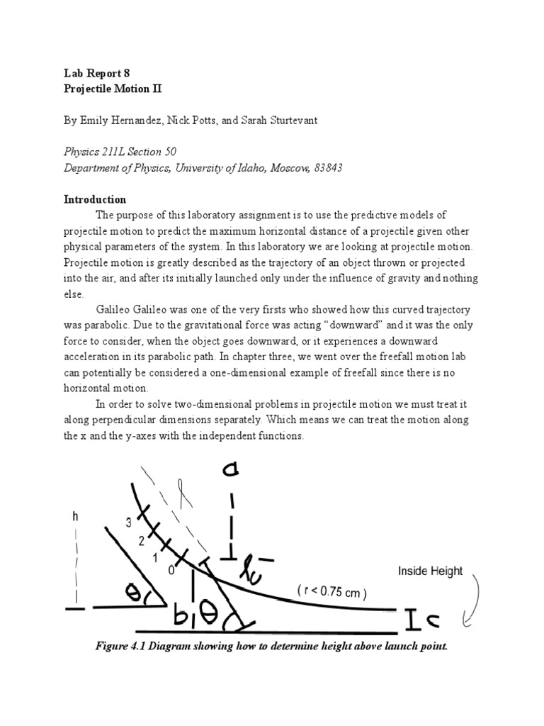 Lab 8 Projectile Motion II | PDF | Projectiles | Friction