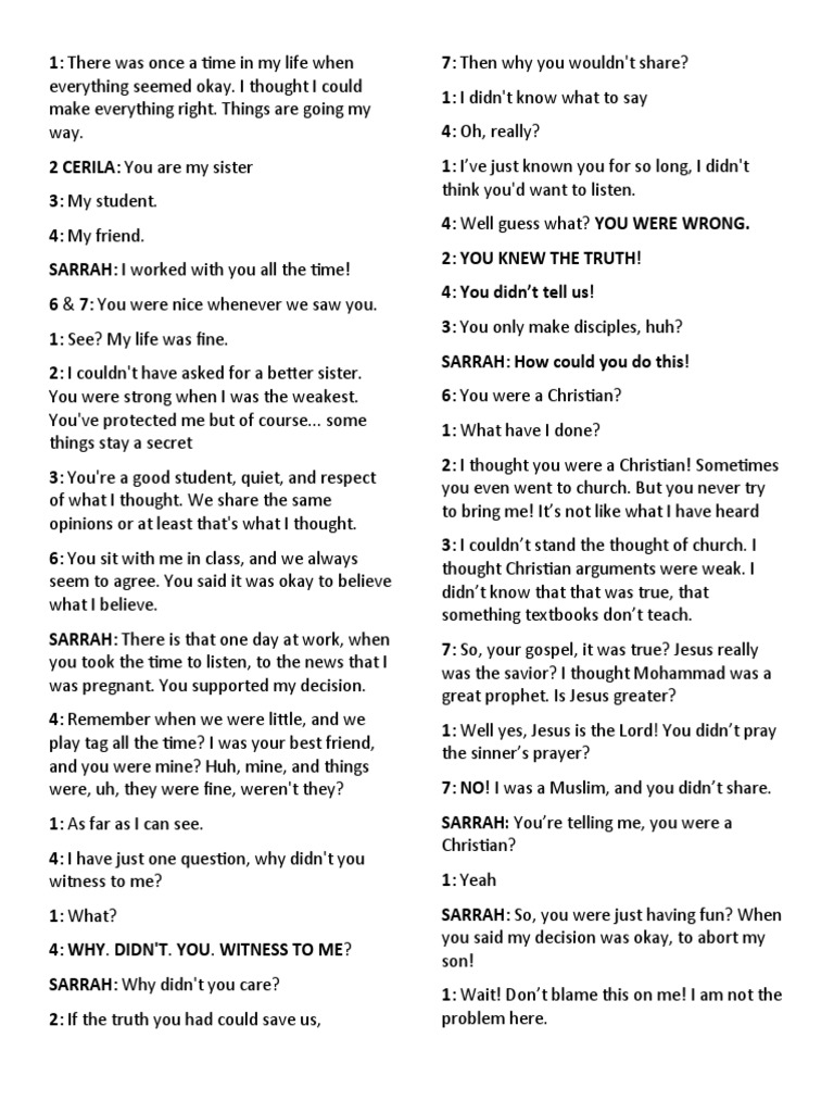 Reading Concert Script | PDF | Jesus