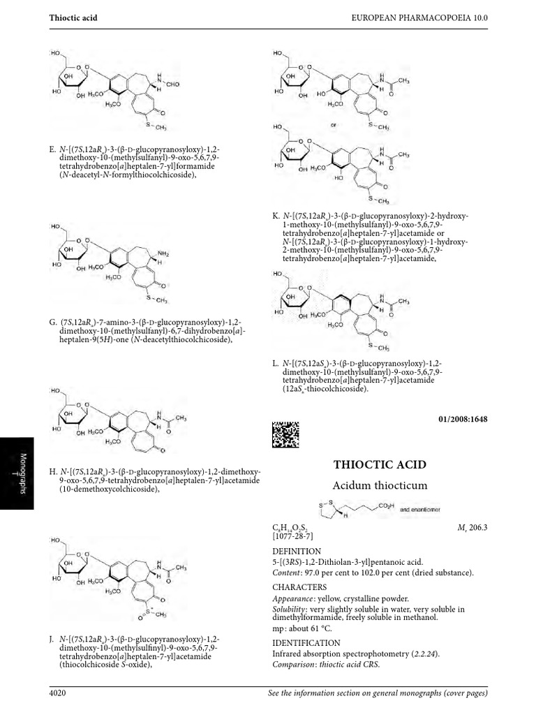 Thioctic Acid | PDF | Chromatography | Thin Layer Chromatography