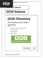Atomic Structure Exam Questions Guide | PDF | Atoms | Chemistry