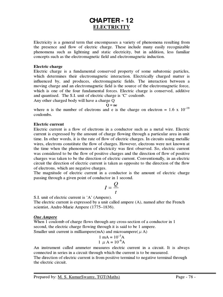 Electricity Notes-X | PDF | Series And Parallel Circuits | Electrical ...