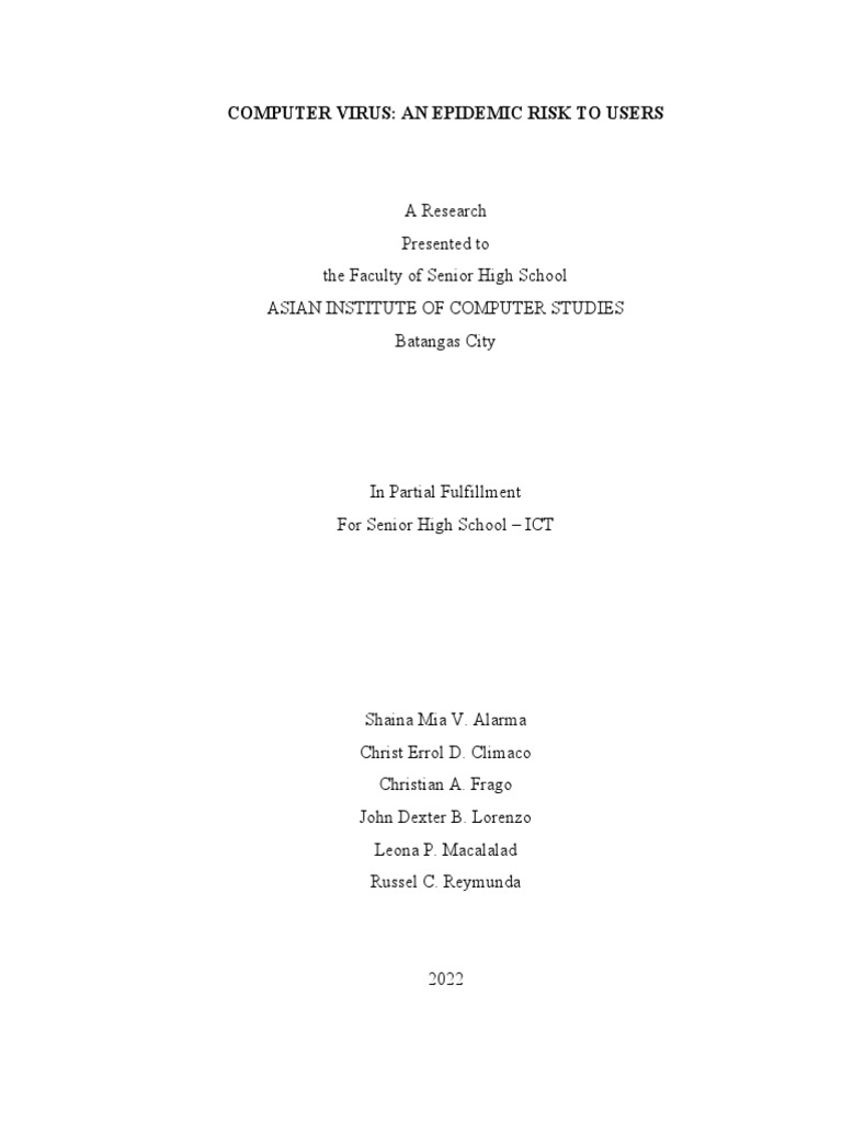 Computer Virus An Epidemic Risk To Users | PDF | Computer Virus | Computer Security