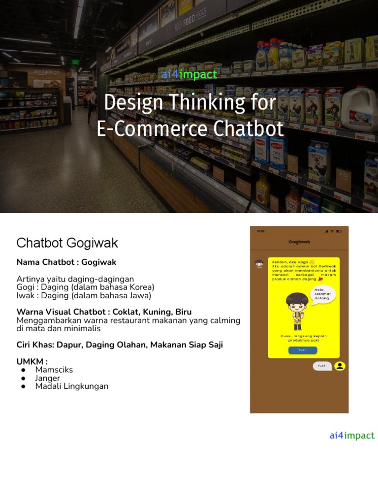 Design Thinking For E-Commerce Chatbot - Kelompok Three N X Cosmic | PDF