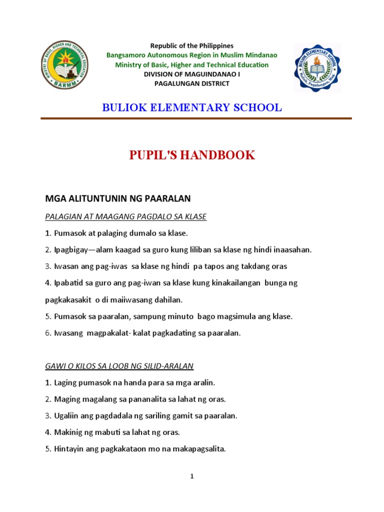 Hand Book of Pupils | PDF